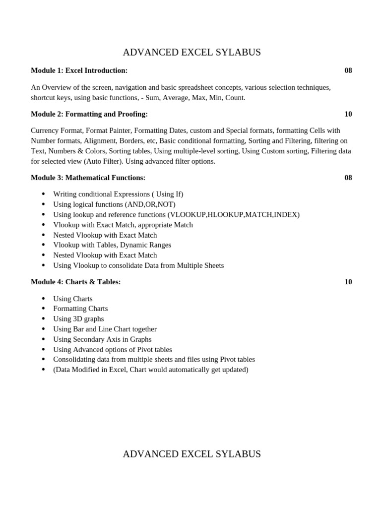Advanced Excel | PDF