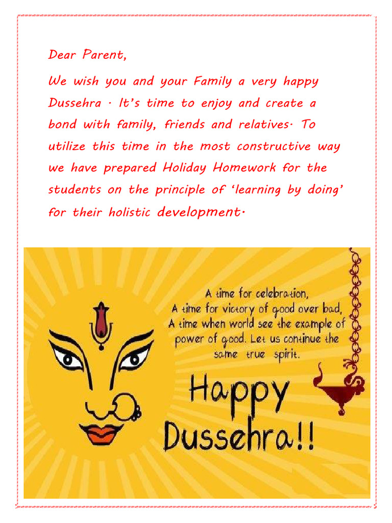 Dussehra Holiday Homework for UKG | PDF | Collation | Languages Of Asia
