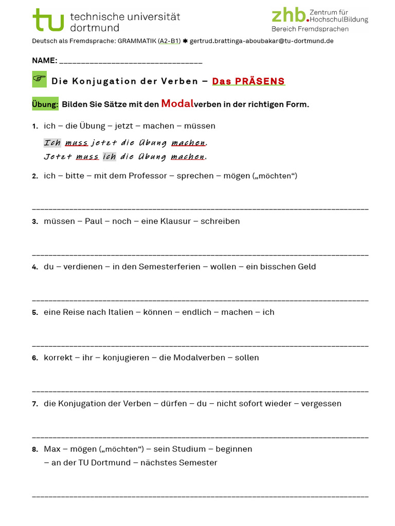 2-Übung MODALverben-PRÄSENS (Antworten) | PDF