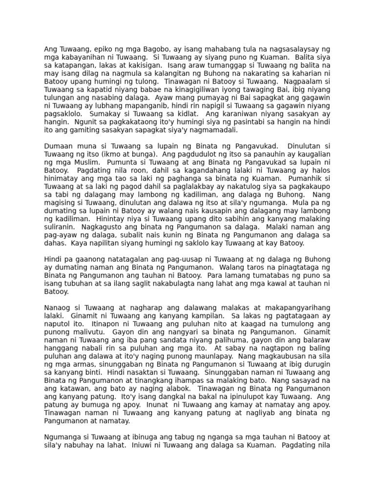 Tuwaang Gawain | PDF