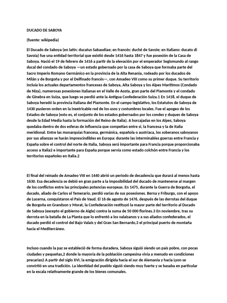 Ducado de Saboya | PDF