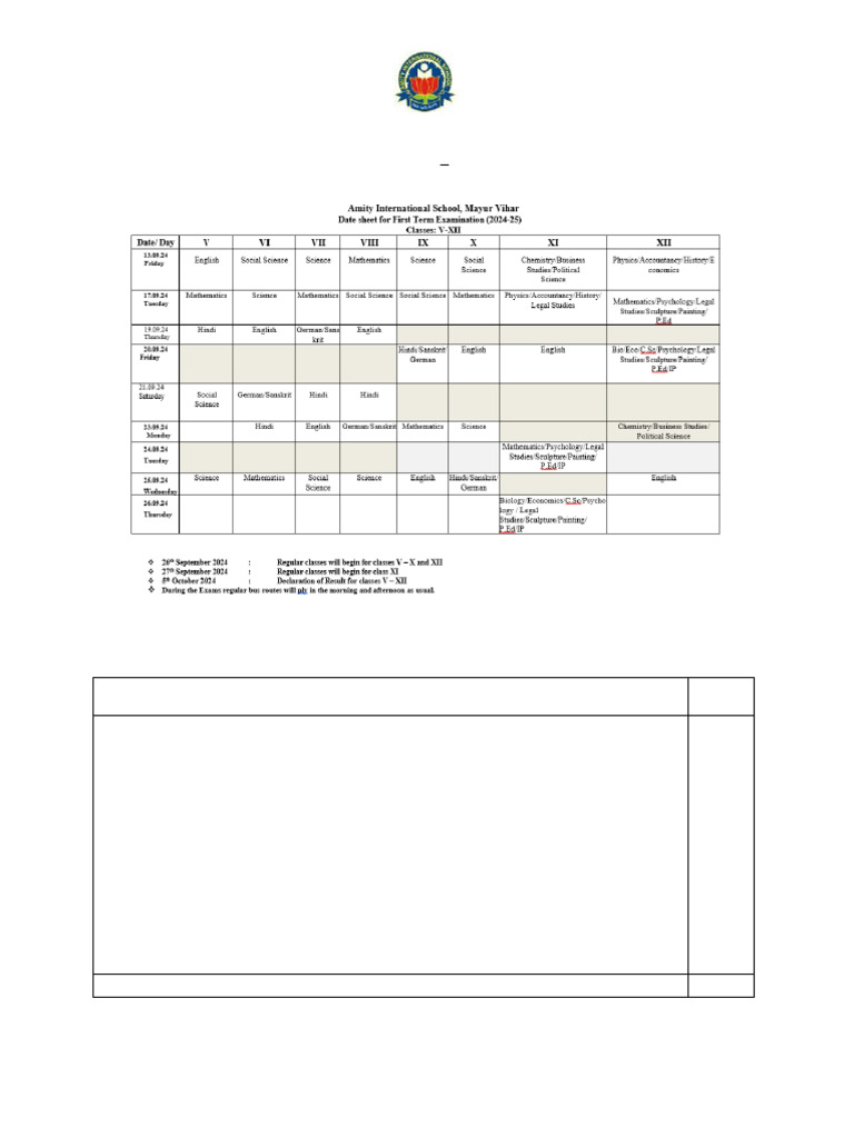 Class XI Term1 2024-25 Syllabus | PDF