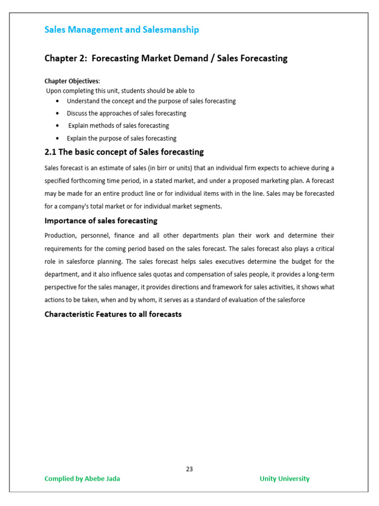 SM-Chapter 2docx | PDF | Forecasting | Business