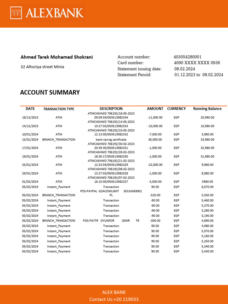 Account Summary | PDF