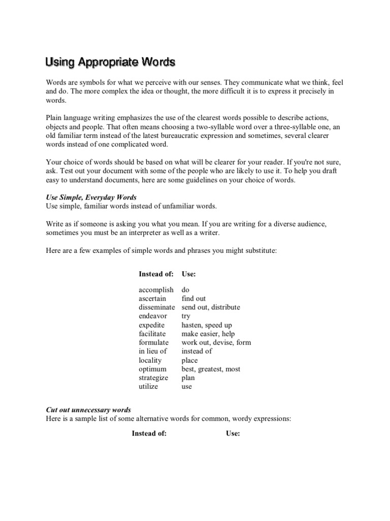 Appropriate Use of Words | PDF | Acronym | Espionage