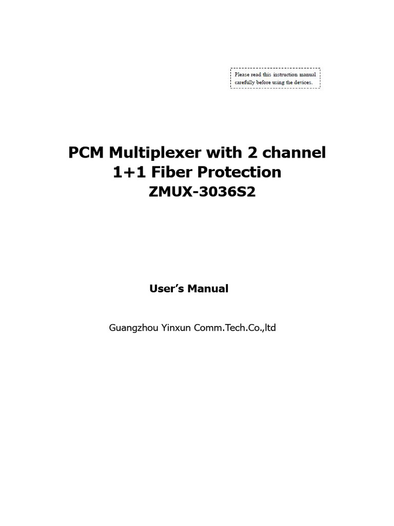 Zmux-3036s2 User Manual | PDF