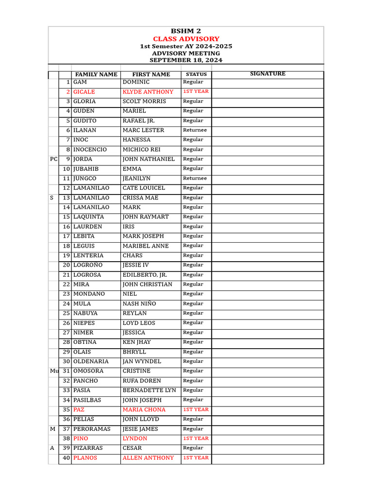 BSHM 2 Advisory | PDF