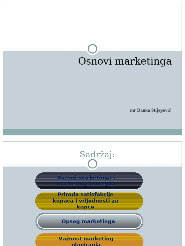 Vjezbe 1 Priroda Marketinga 2023 | PDF