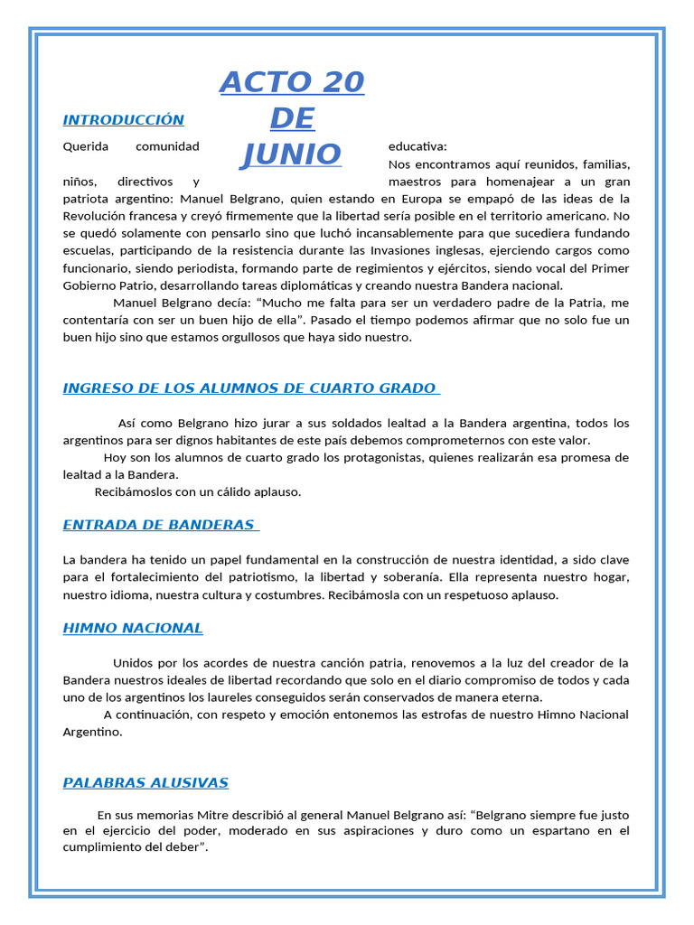 Glosa 20 de Junio | PDF
