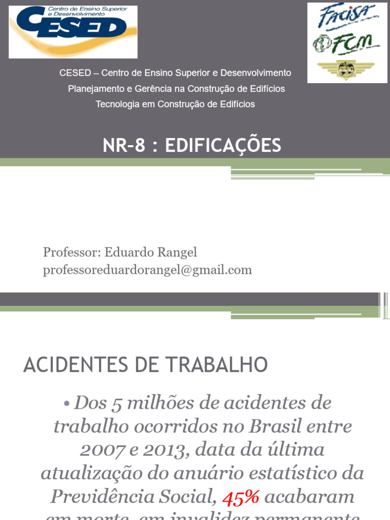 Aula 11 - NR 8 - Exercícios | PDF