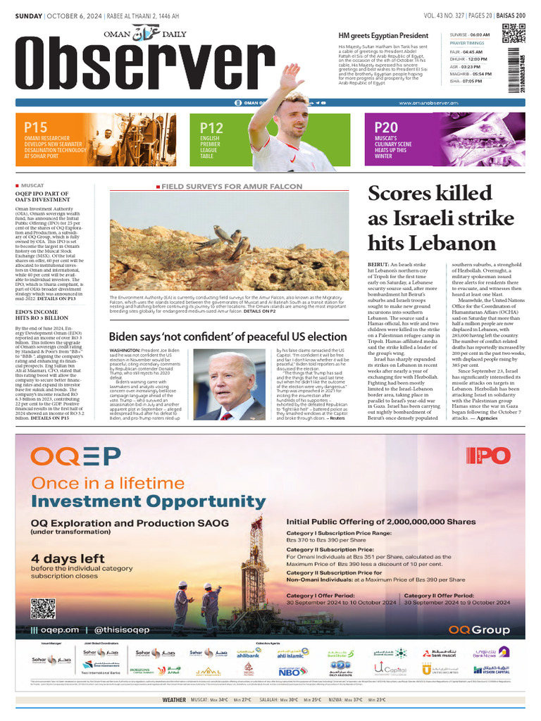 OMAN - Oman Daily Observer 06 Oct 2024 | PDF
