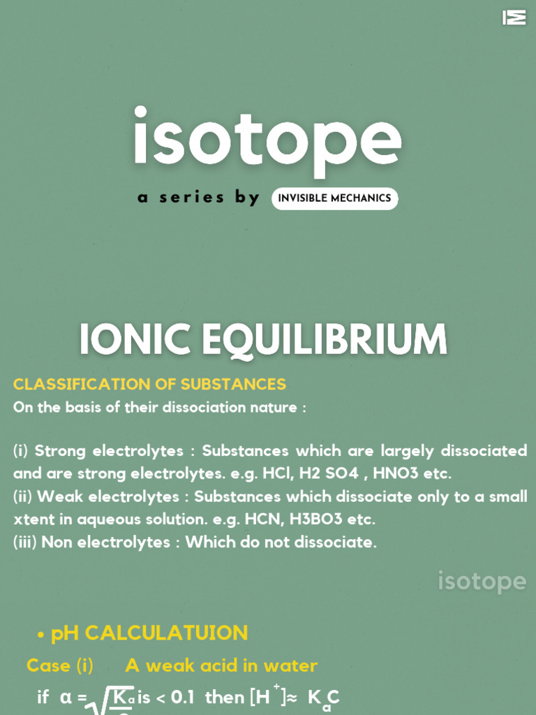 Ionic Equilibrium | PDF
