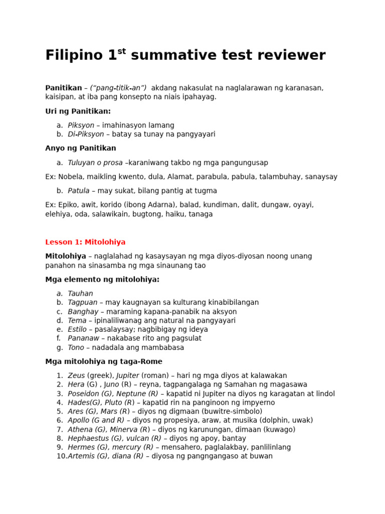 Fil Periodical Reviewer | PDF