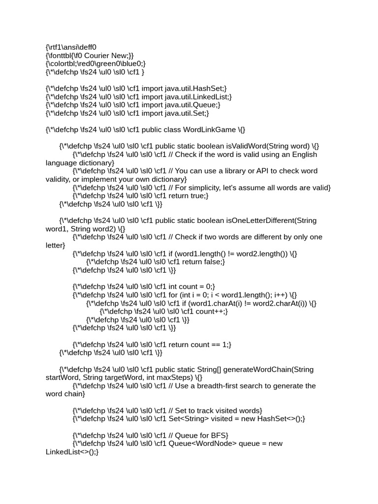 WordLinkGame - Terminal Game | PDF