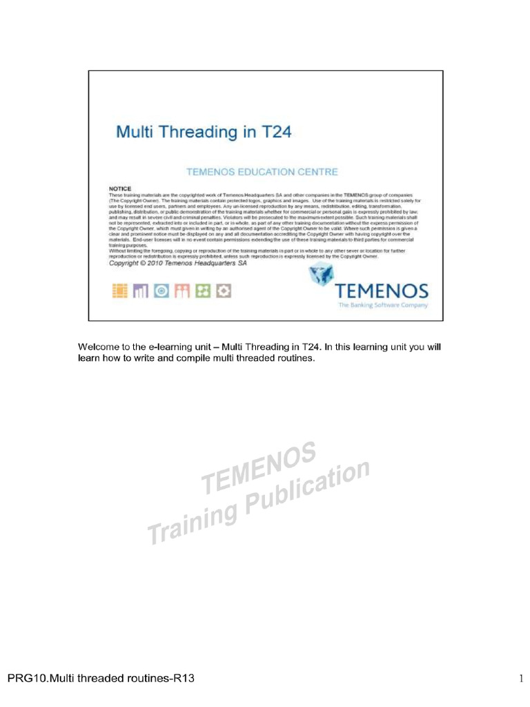 Multi Threading in T24-R13 | PDF