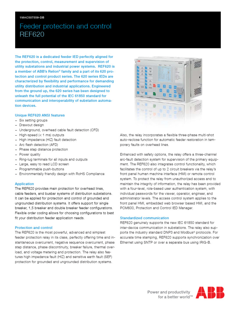 12.1.2. FT Releu ABB REF 620 | PDF