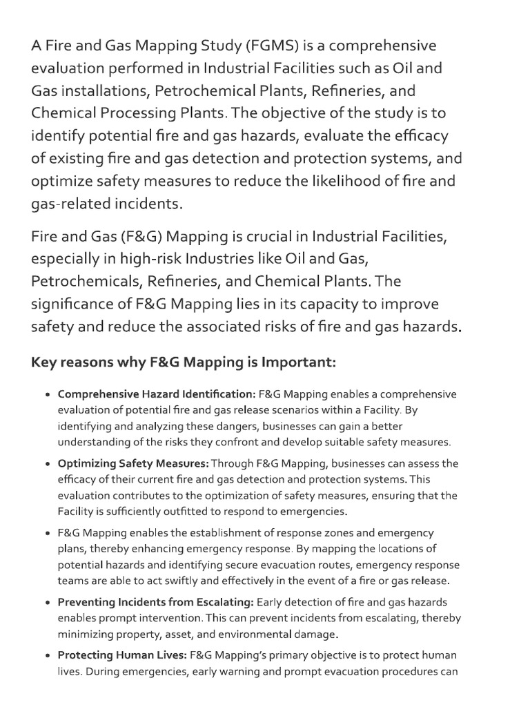 Reason for Fire and Gas Assessment | PDF