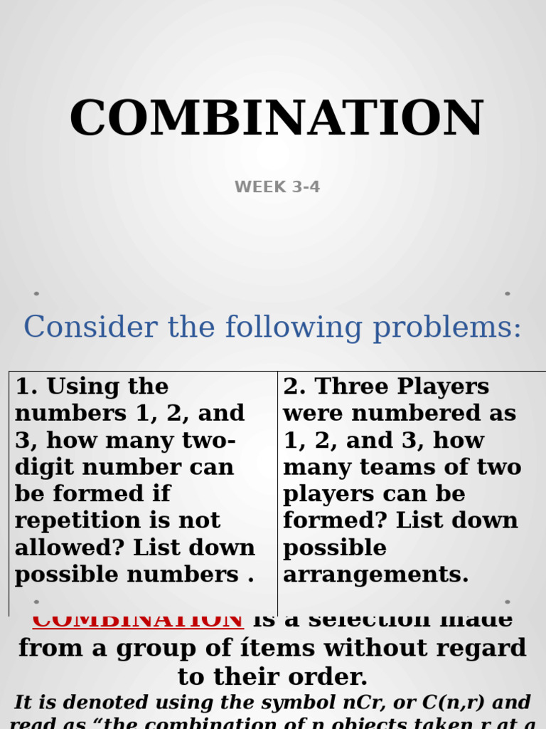 Combination | PDF