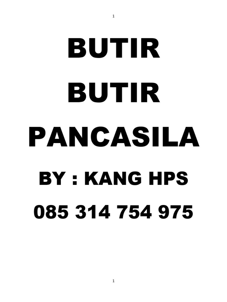 Butir Butir Pancasila Oke | PDF