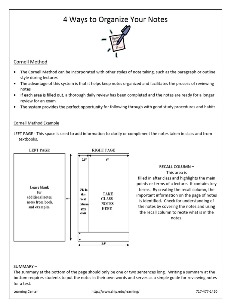 4 Ways To Organize Your Notes | PDF