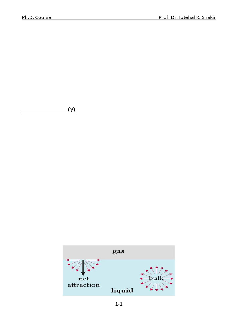 Lecture 1 Interfacial Phenomena 2024 | PDF