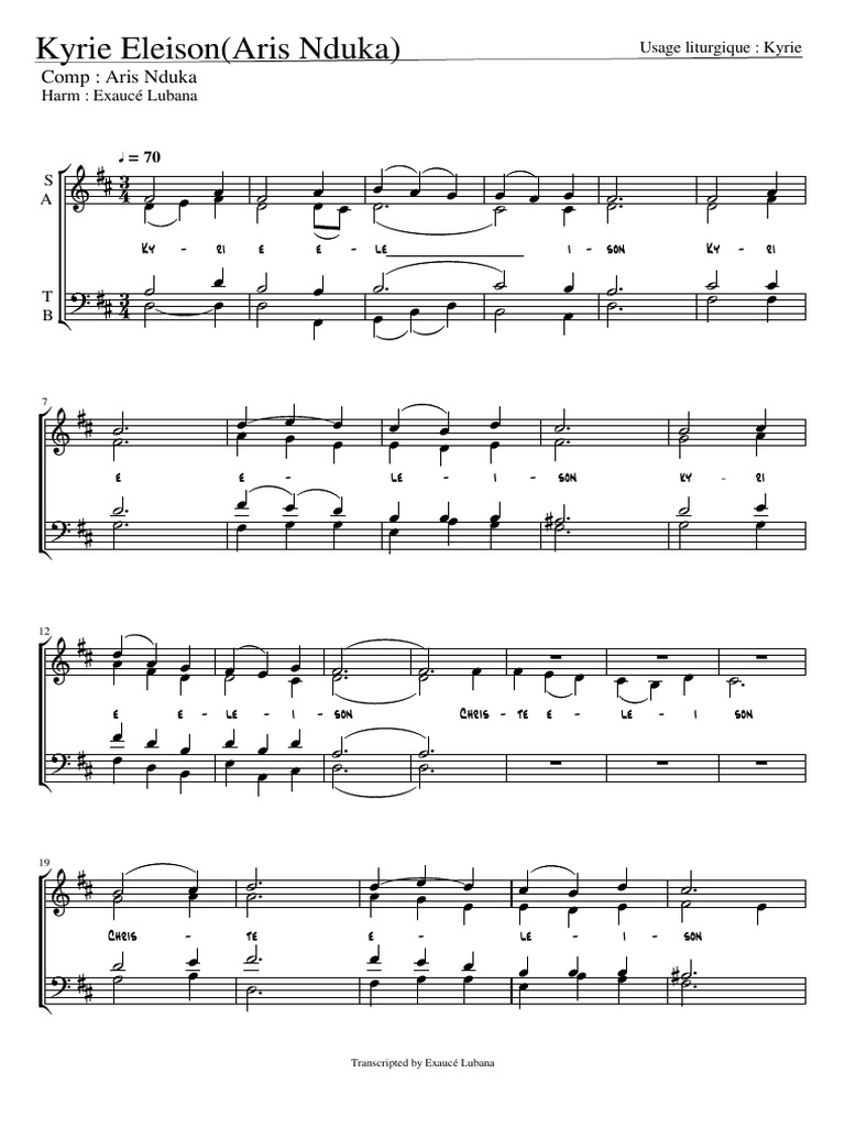 Kyrie Eleison Aris Nduka | PDF