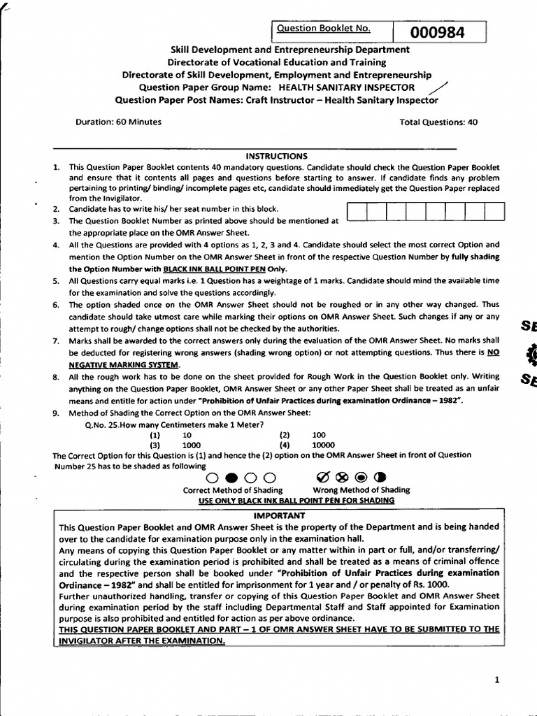 Health Sanitary Inspector | PDF