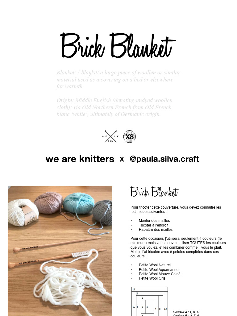 DIY Brick Blanket Knitting Guide | PDF