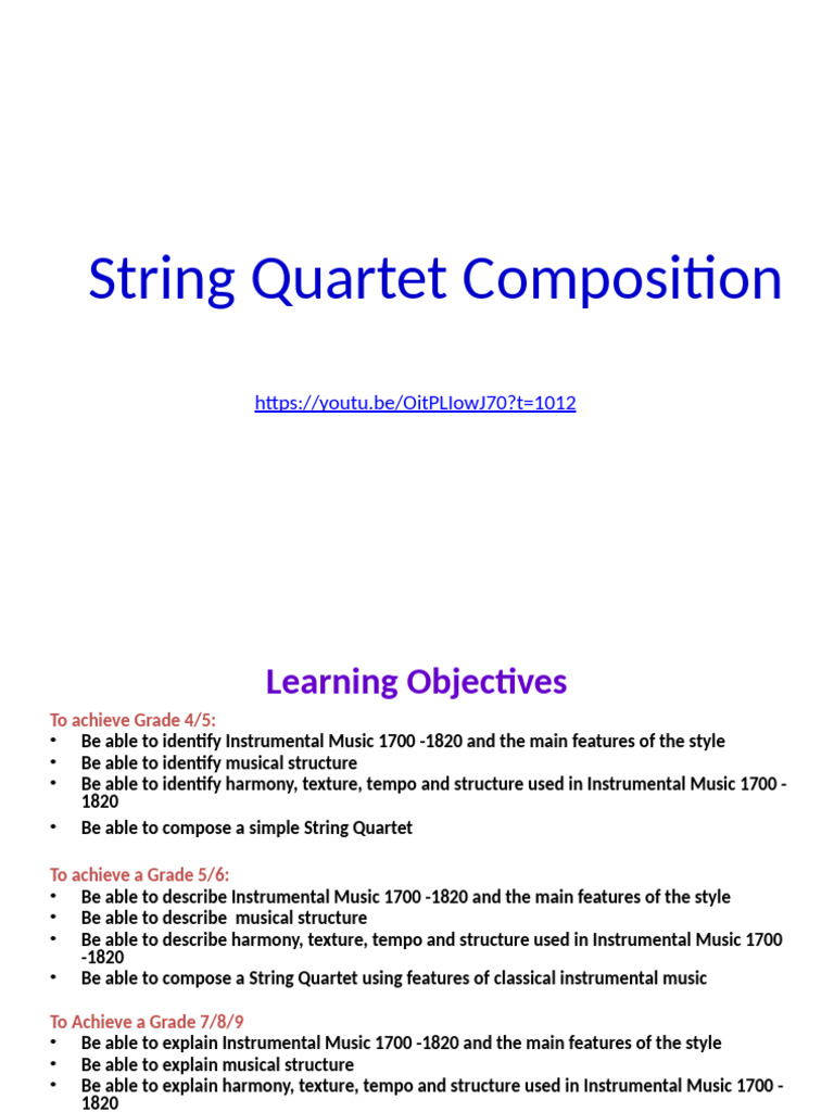 String Quartet Composition | PDF