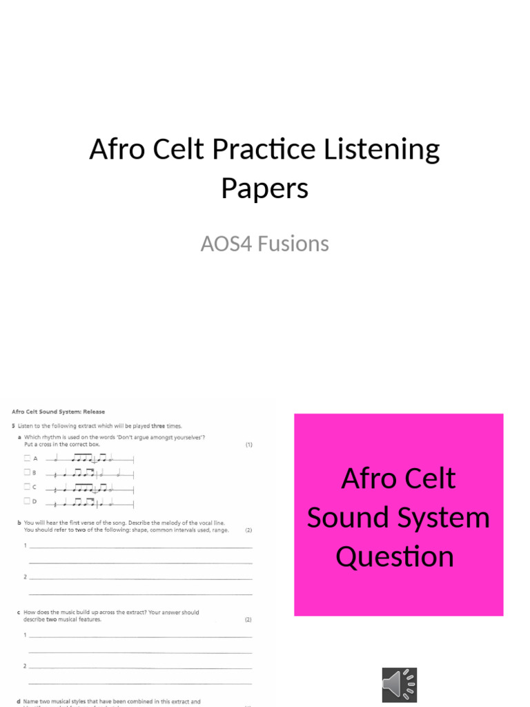 Afro Celt Practice Listening Papers | PDF