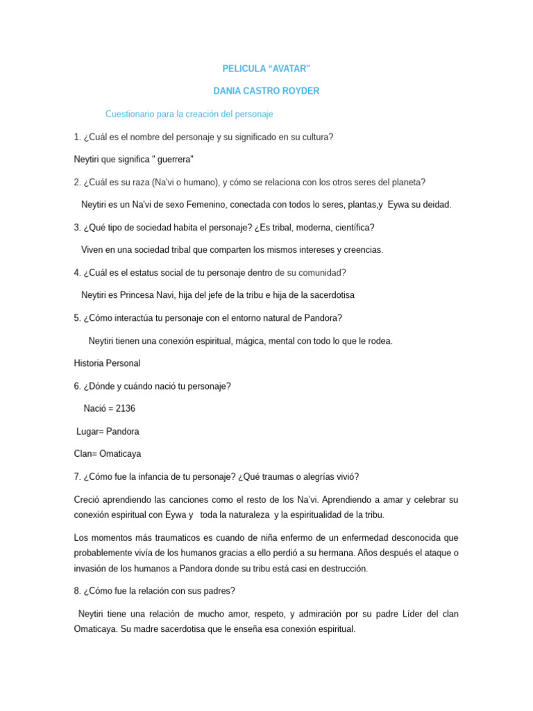 Neytiri: Análisis del Personaje en Avatar | PDF | Characters Created
