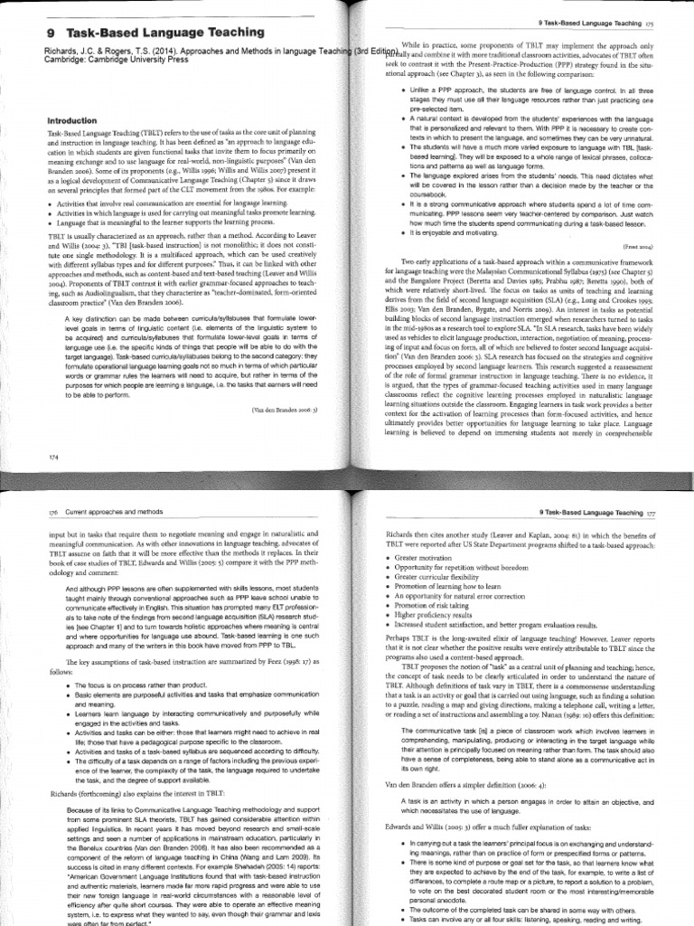 Richards and Rogers (2014) Approaches - TBLT | PDF