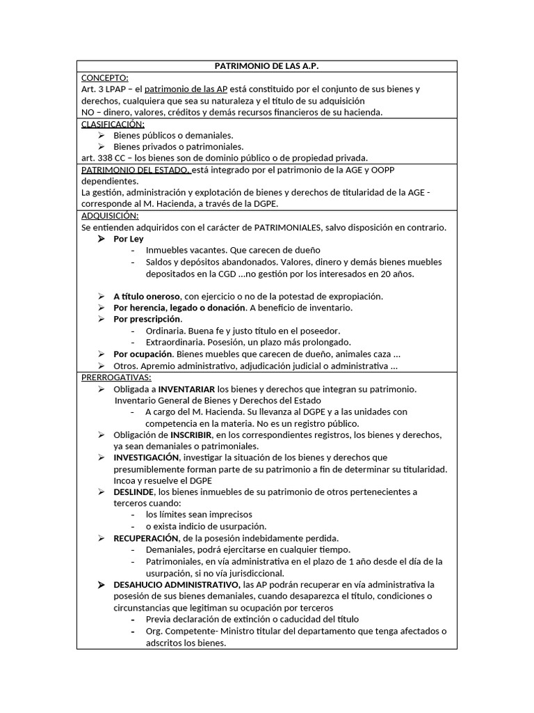 PATRIMONIO DE LAS AP | PDF