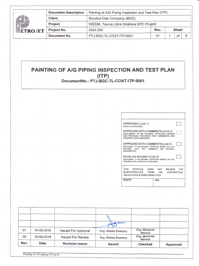 PTJ-BGC-TL-COAT-ITP-0001 - R1 Painting of AG Piping Inspection and Test ...