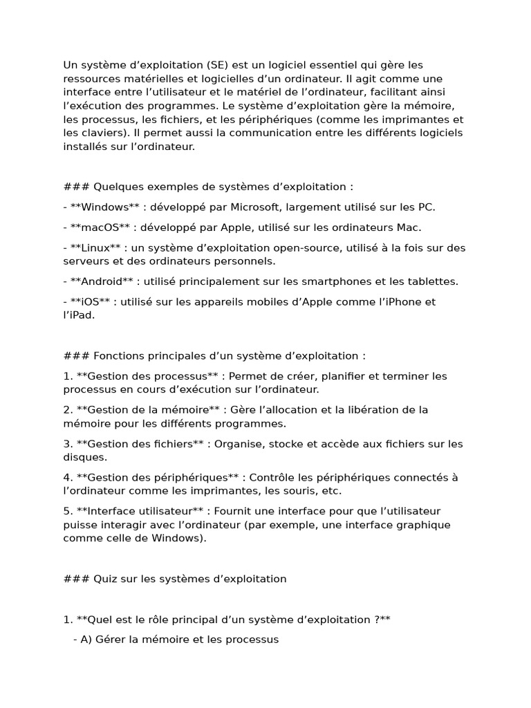 Système D'exploitation | PDF