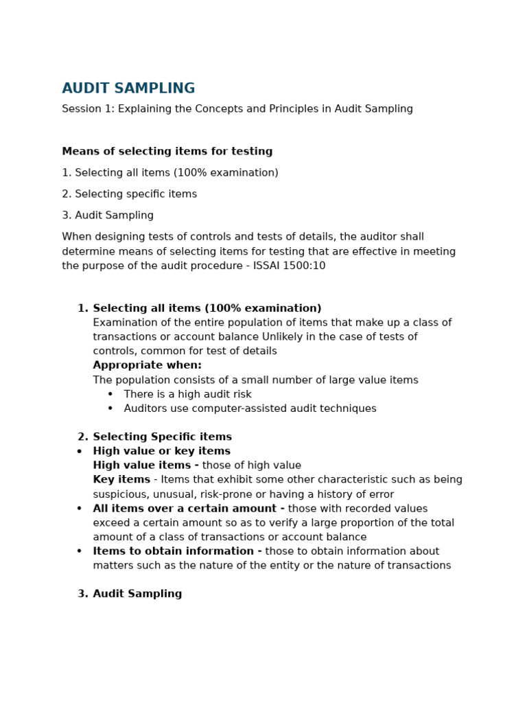 AUDIT SAMPLING | PDF
