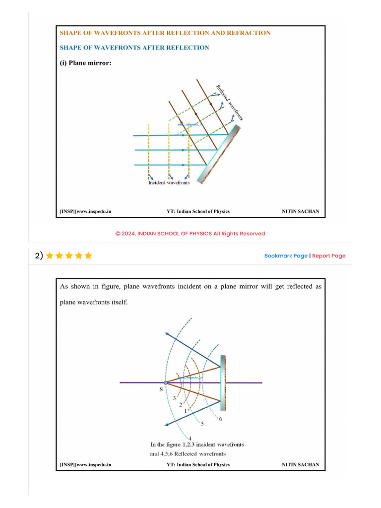 2) Shape of Webfronts After Reflection and Refraction | PDF