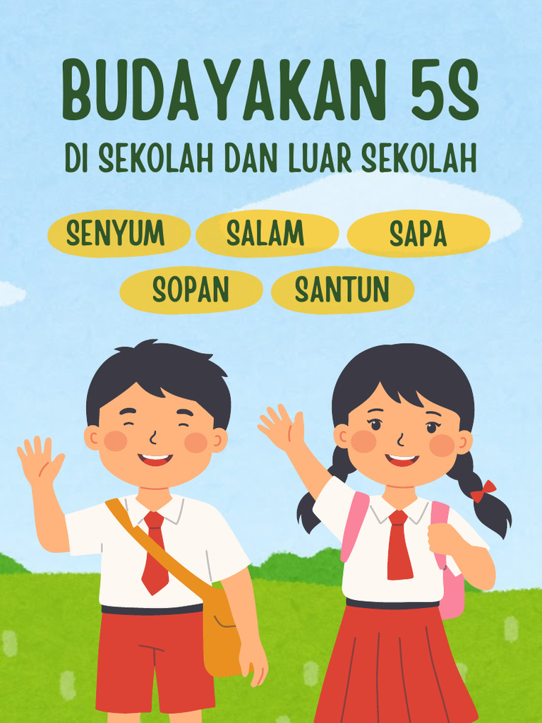 Ilustrasi Poster Sekolah Budayakan 5S | PDF