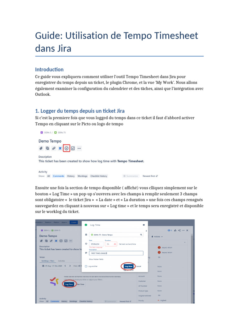 Updated Tempo Timesheet Guide | PDF