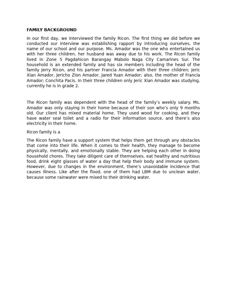 Family Case Study | PDF