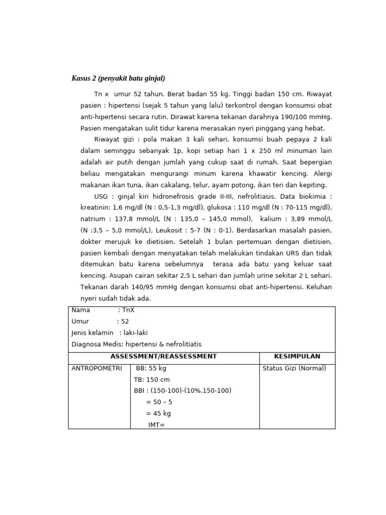 Revisi ADIME Batu Ginjal | PDF