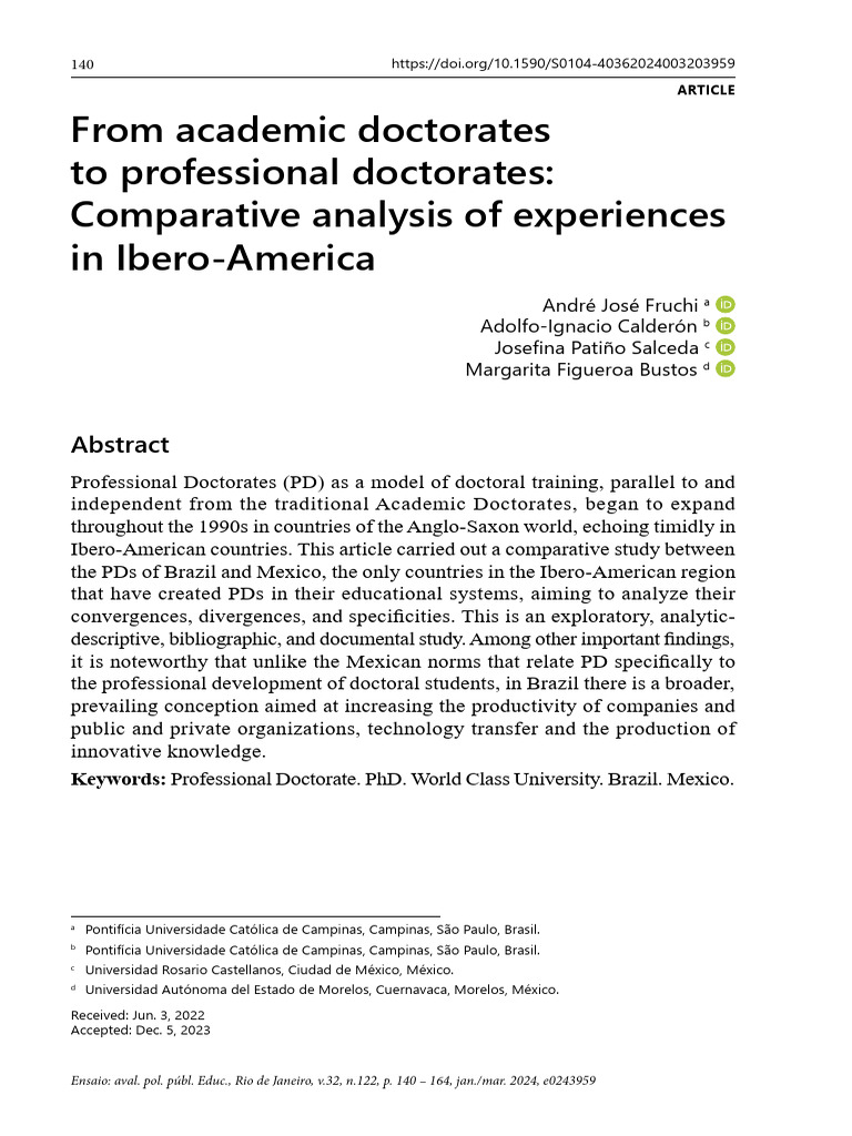 From Academic Doctorates To Professional Doctorates | PDF