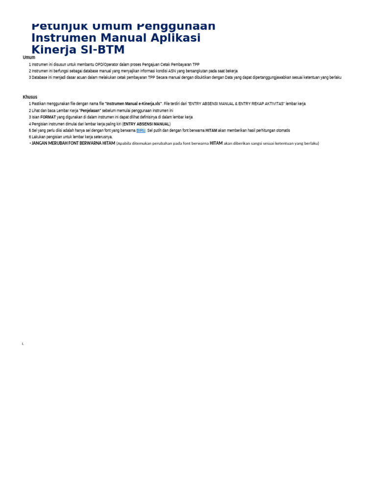 Bu Tri - Instrumen Manual E-Kinerja SEPTEMBER 2024 | PDF