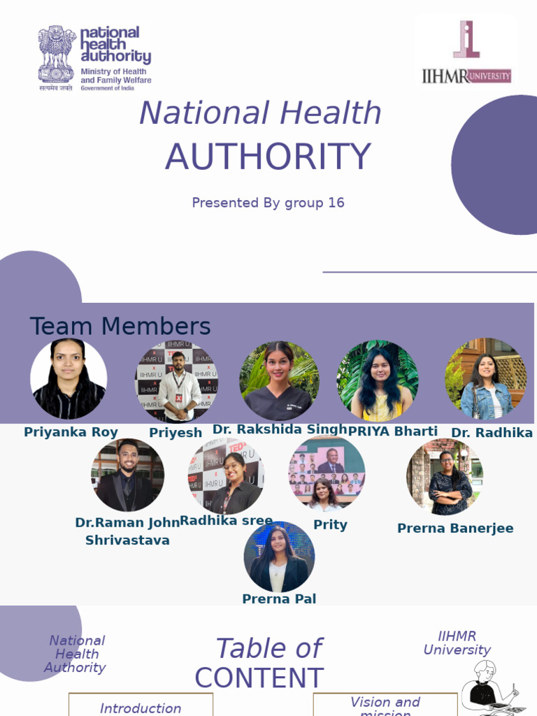 Group 16 National Health Authority | PDF