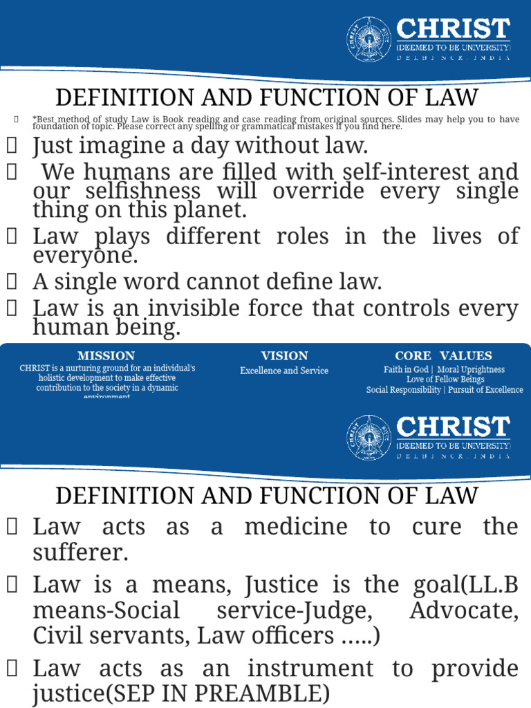 Defintion and Function of Law | PDF