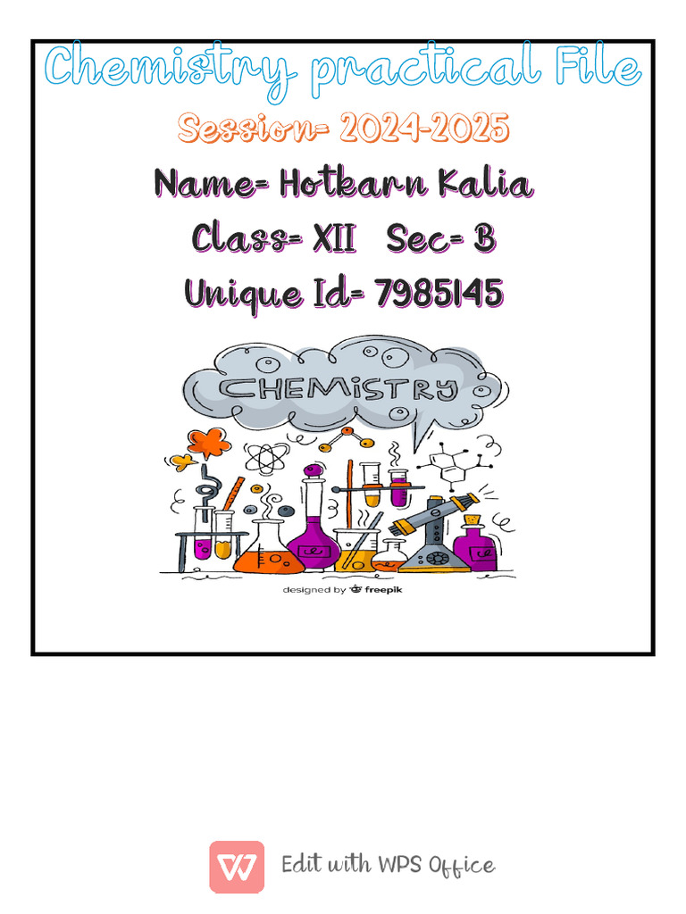 Chemistry Practical File | PDF