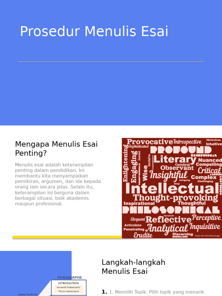 Slide Prosedur Menulis Esai | PDF