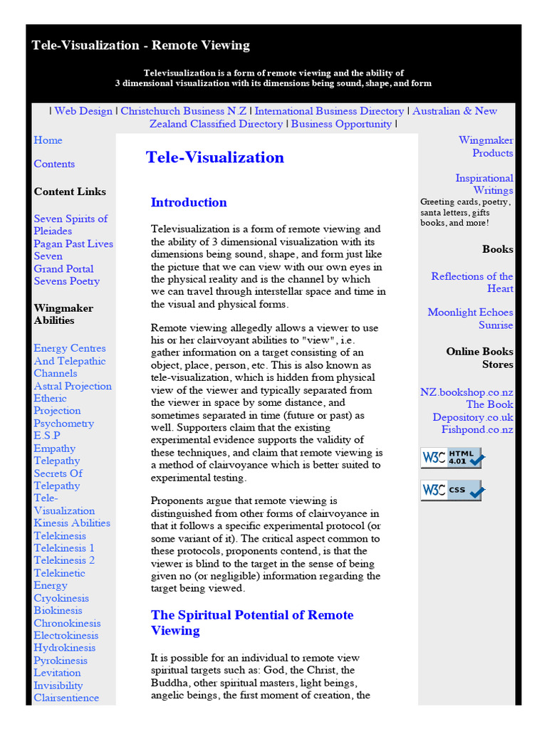 Tele-Visualization X Remote Viewing | PDF