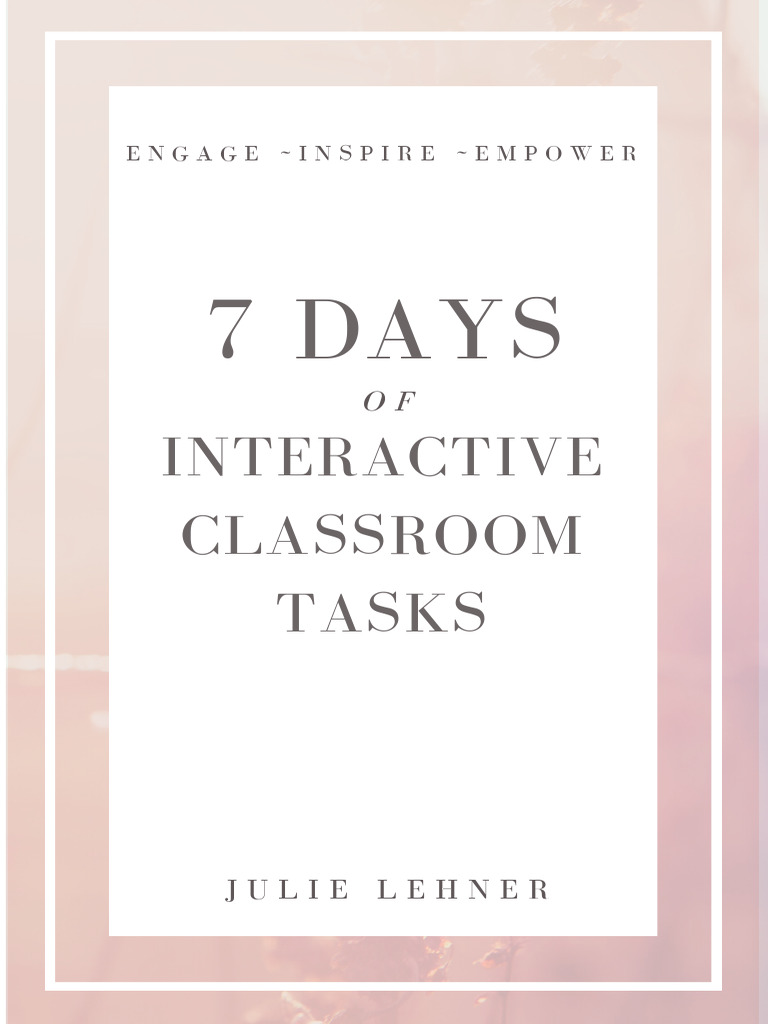 7 days of interactive classroom tasks | PDF