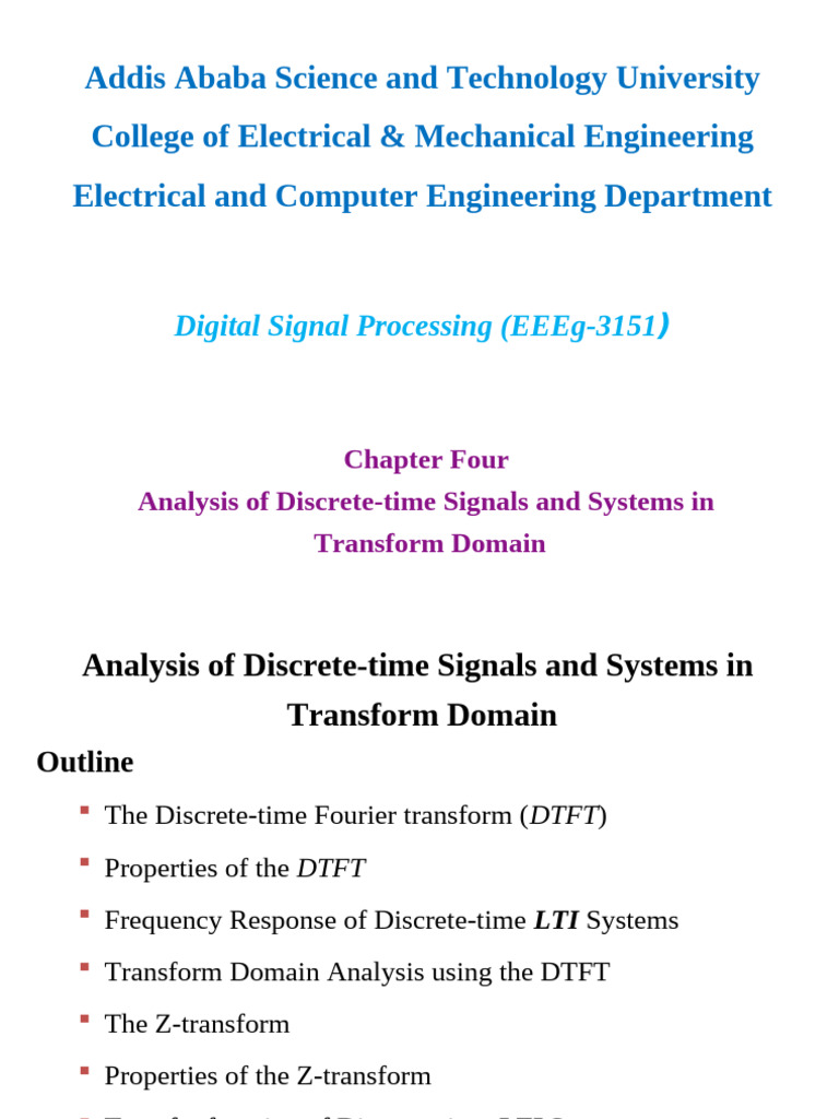 04 Transform Domain Analysis Pdf